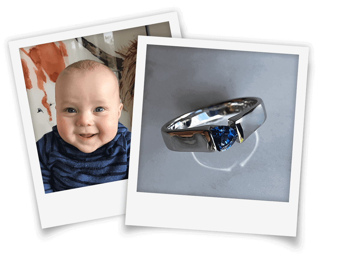 Design Your Own Custom Sapphire Push Ring | Unique Push Gift Idea